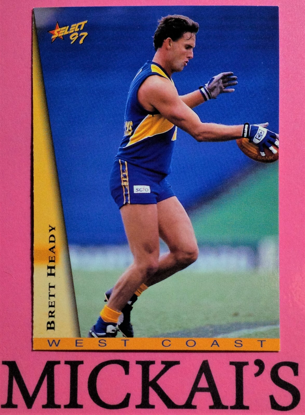 AFL SELECT 97 - WEST COAST EAGLES - BRETT HEADY - FOOTY TRADING CARD ...