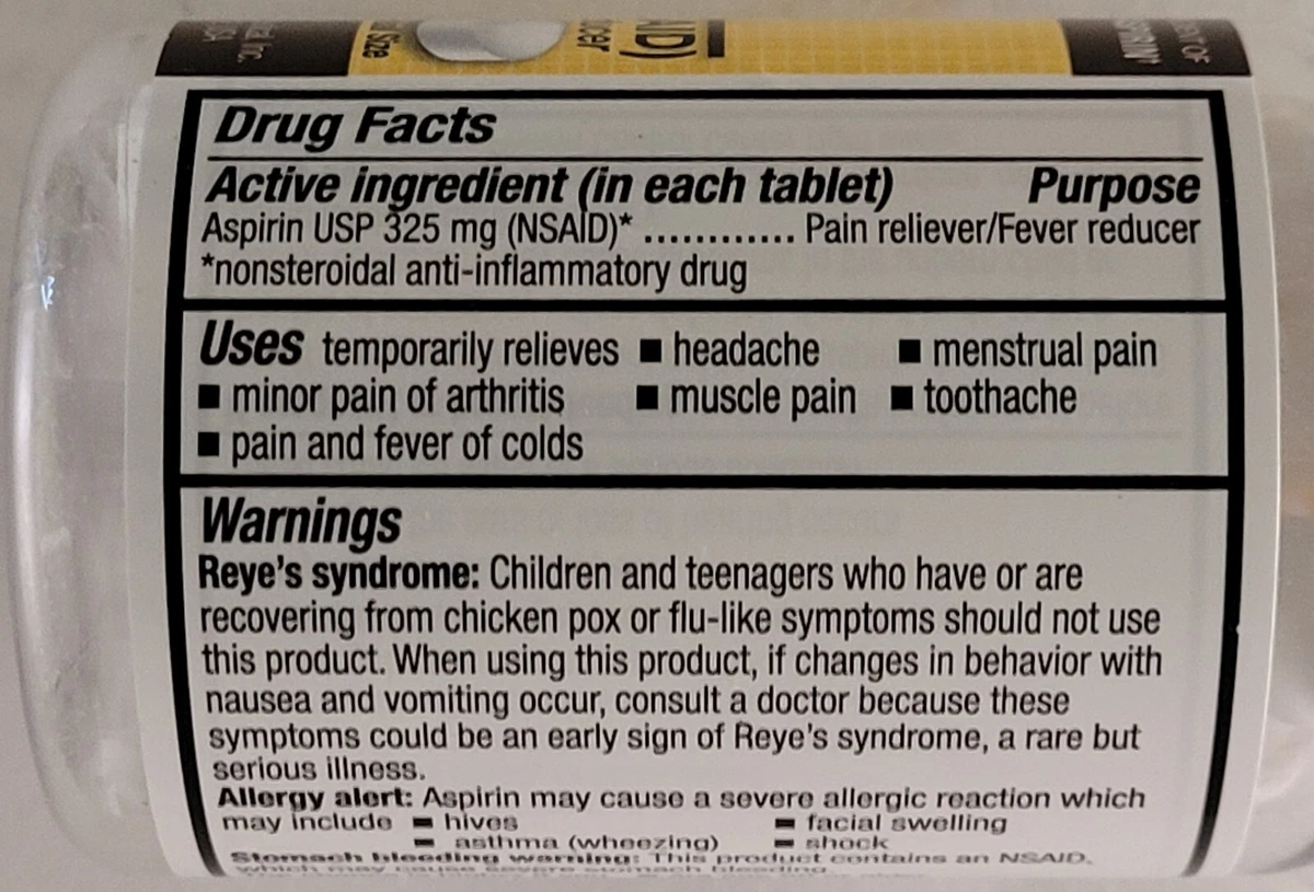Baby Aspirin Label
