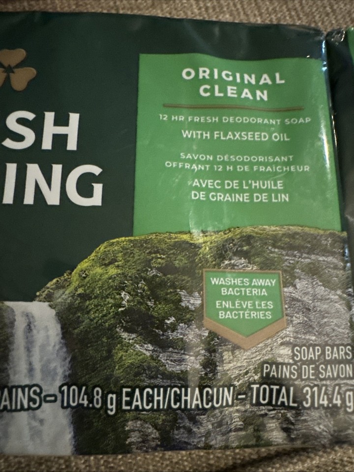Irish Spring 6 Original Clean With Flax Seed Oil Exp 9/26 Sealed ...