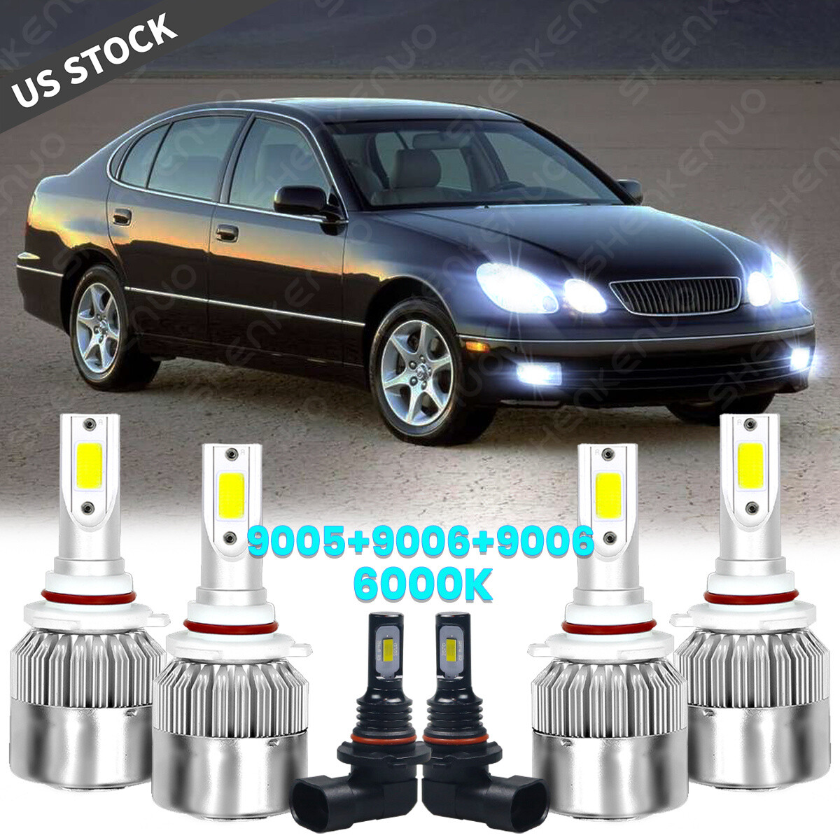 For 1998-05 LEXUS GS300 400 430 LED Headlight Fog Lights High&Low Beam ...