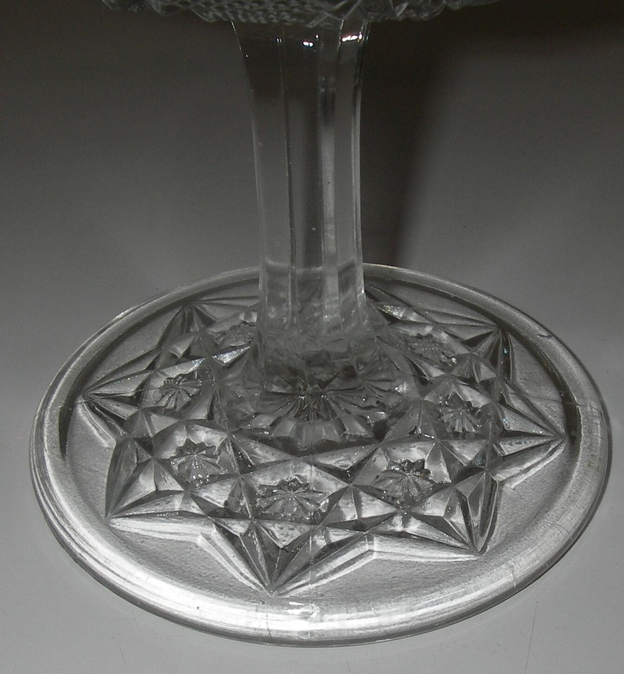 EAPG Glass Bryce Higbee MADORA Clear Compote scalloped AKA Arrowhead in ...