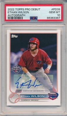 2022 TOPPS PRO DEBUT ETHAN WILSON AUTO PSA 10 GEM MINT AUTOGRAPH | eBay