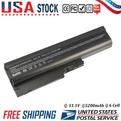 6 Cell Battery for IBM Lenovo Thinkpad T60 T61 R60 R61 R500 T500 W500 ...