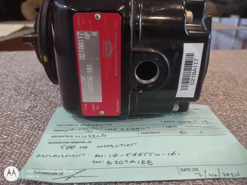 Bendix Magneto , TCM Continental , 10-500556-101 , S6RSC-25P 500 hours ...
