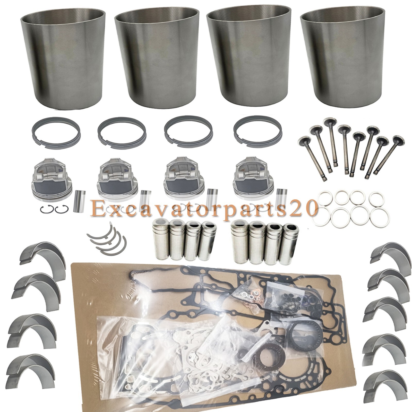 New Overhaul Rebuild Kit Fit For Yanmar 4TNE94 4D94LE 4D94-1 4TNE94L ...