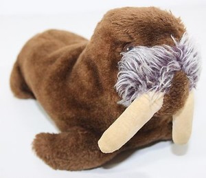 Vintage Dakin Plush WALRUS 1975 Nutshell Weighted Stuffed Animal Lovey ...