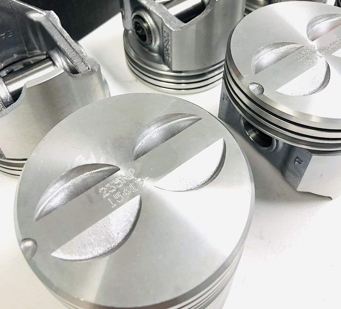 PISTONS Flat Top Set/4 for Mercruiser Volvo OMC 120hp w/GM Marine 2.5L ...