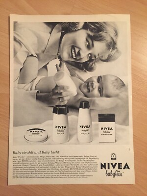 ORIGINAL REKLAME WERBUNG 1965 NIVEA babyfein Wundcreme, Puder, Seife ...