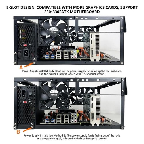 DIY Computer Case PC Frame Desktop Chassis Stackable Rack Stand Open ...