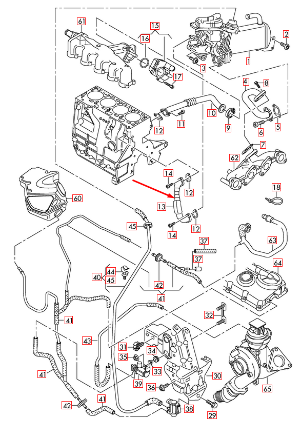AUDI A4 B8 EGR Cooler Hose Pipe 03L131521D 2.0TDI NEW GENUINE | eBay
