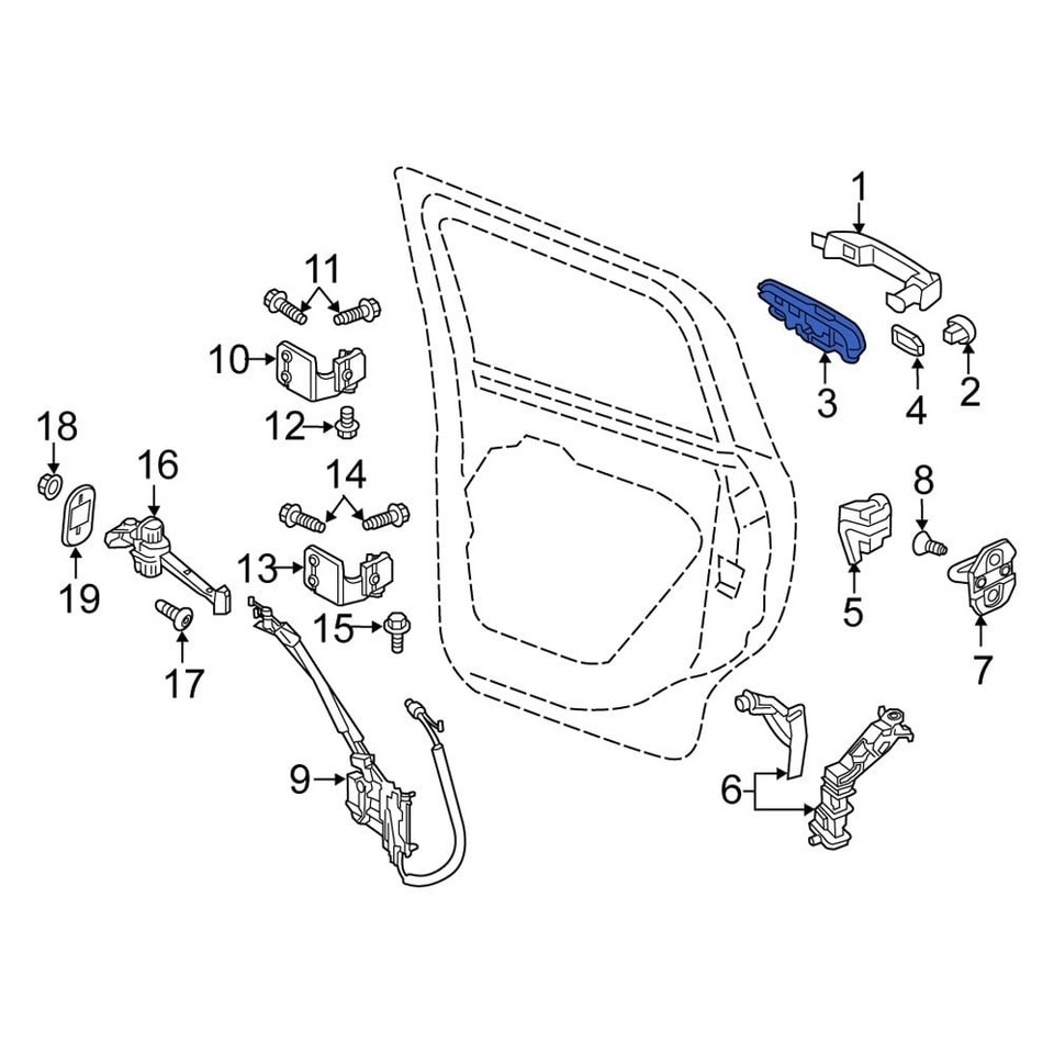 For Fiat 500X 2016-2023 Fiat 68414614AA Front Left Exterior Door Handle ...