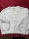 NWT Ruby Moon Women’s Fluffy White Fuzzy Crew Neck Cropped Sweater Size ...