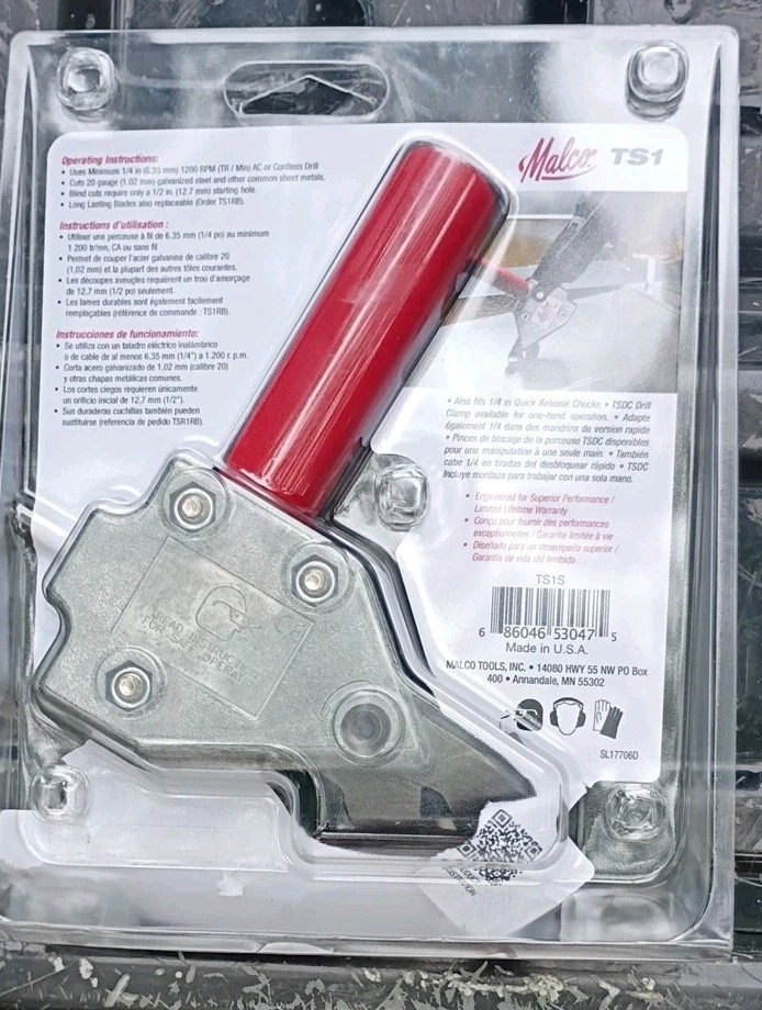 Malco 4 pc Tool Set. Hi Quality Ductwork Tools ( TS1, HC1, C5R, TY4G ...