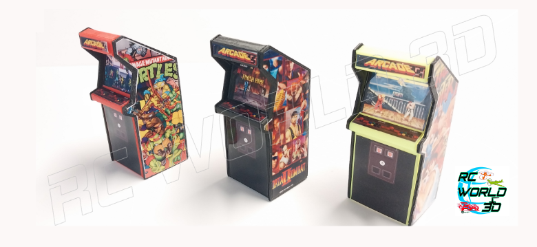 MINI SCALE ARCADE MACHINE 3D Printed Realistic Dec for Diorama*Model*RC ...
