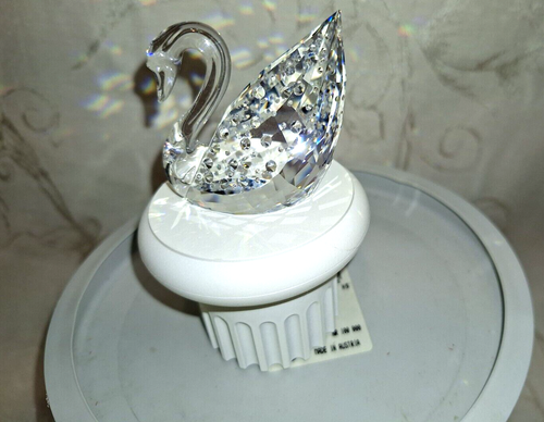 SWAROVSKI LARGE CRYSTAL SWAN W/ CASE & PEDESTAL STAND AUSTRIA $39.99 | eBay