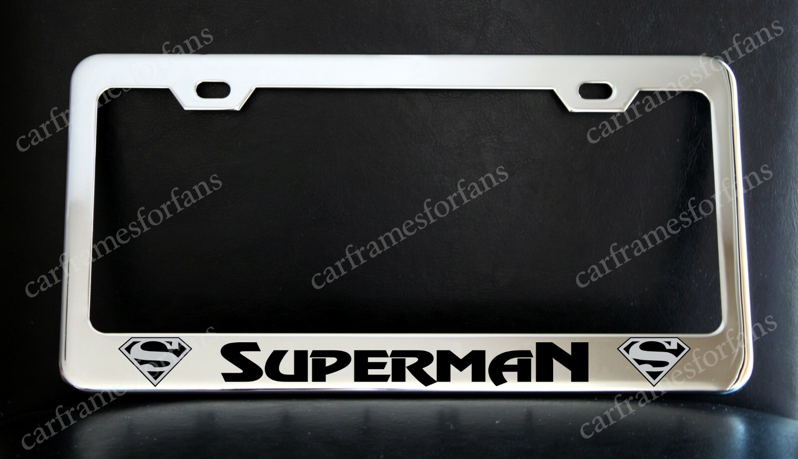 SUPERMAN SILVER License Plate Frame, Custom Made of Chrome Plated Metal ...