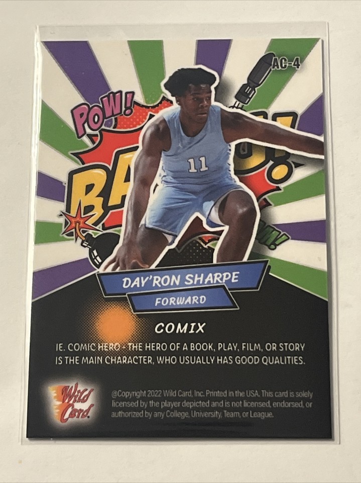 2021-22 Wild Card Alumination Day'Ron Sharpe Comix Holo-Lux #'d 2/3 UNC ...