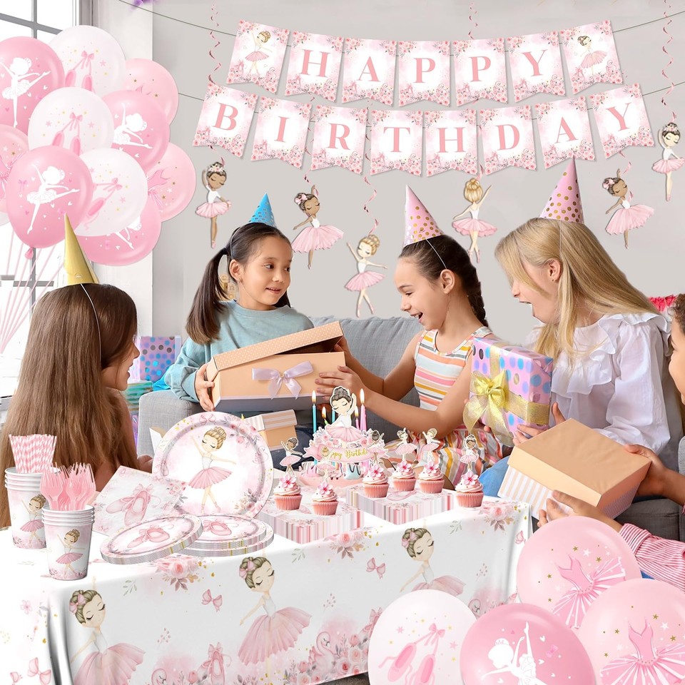 Ballerina Birthday Party Decorations Ballerina Party Tableware Kit ...