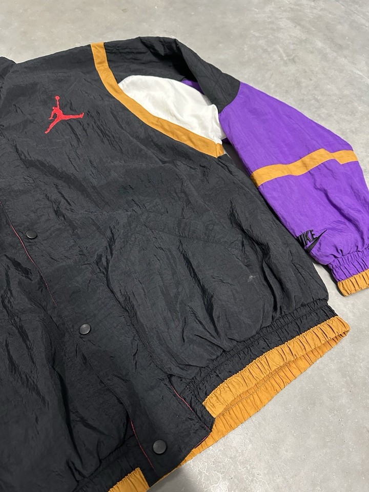 RARE Vintage 90s Air Jordan Retro Color block Windbreaker Jacket Size ...