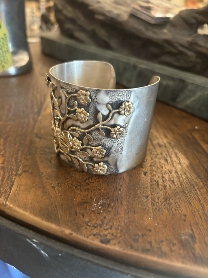 Sterling 14k And Diamond Butterfly Cuff Bracelet 825 Silver | eBay