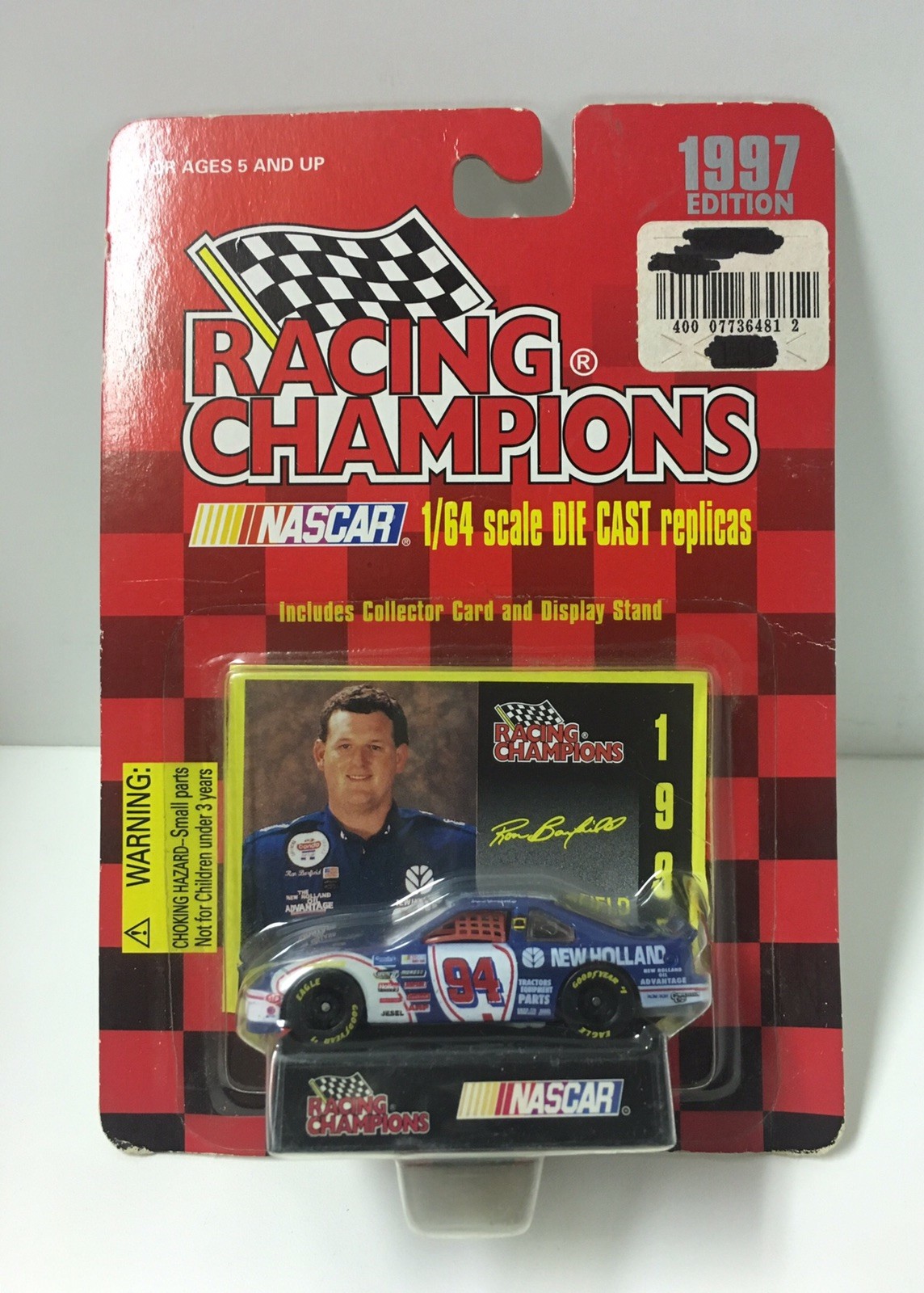 Racing Champions NASCAR #94 Ron Barfield Race Car/Card & Stand 1997 | eBay