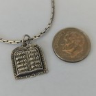 Ten Commandments Necklace Vintage Silver 925 Hebrew Men Women Thick VTG ...