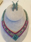 New Natural Emerald, ruby, champagne zircon, white topaz Necklace ...