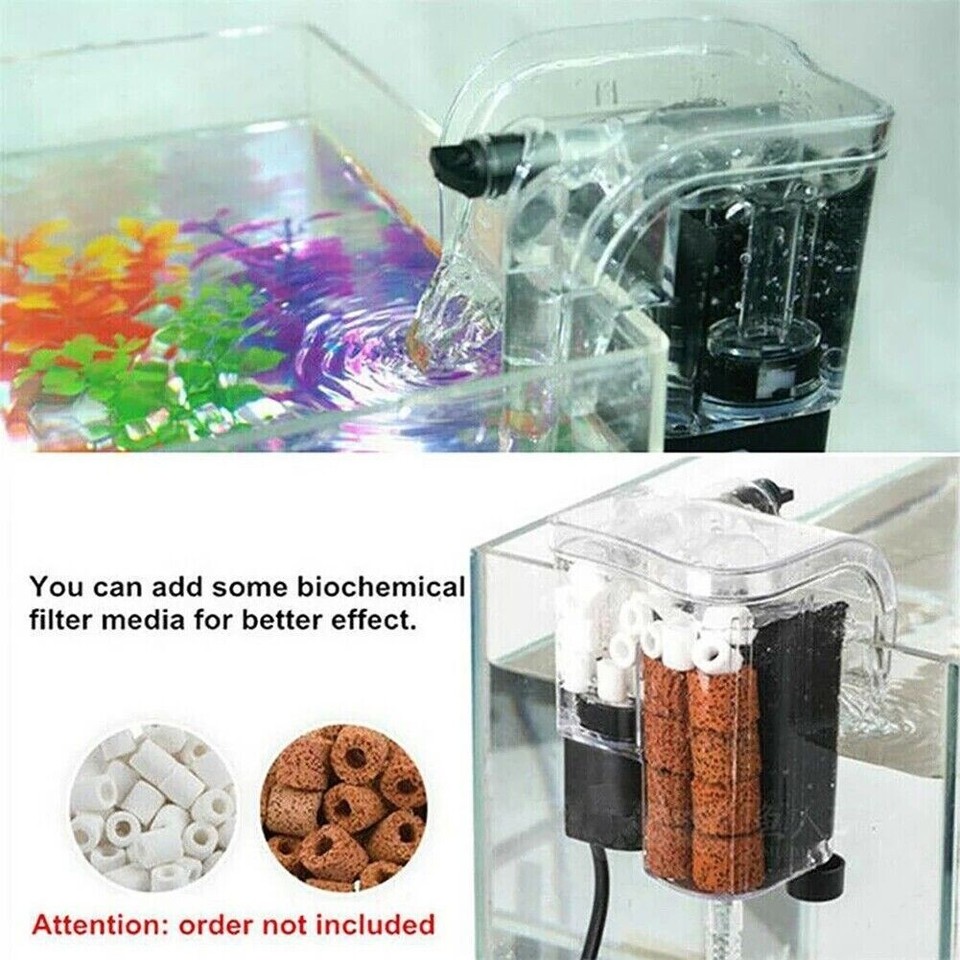 Aquarium Waterfall Filter Pump Fish Tank Hang External Oxygen Pump ...