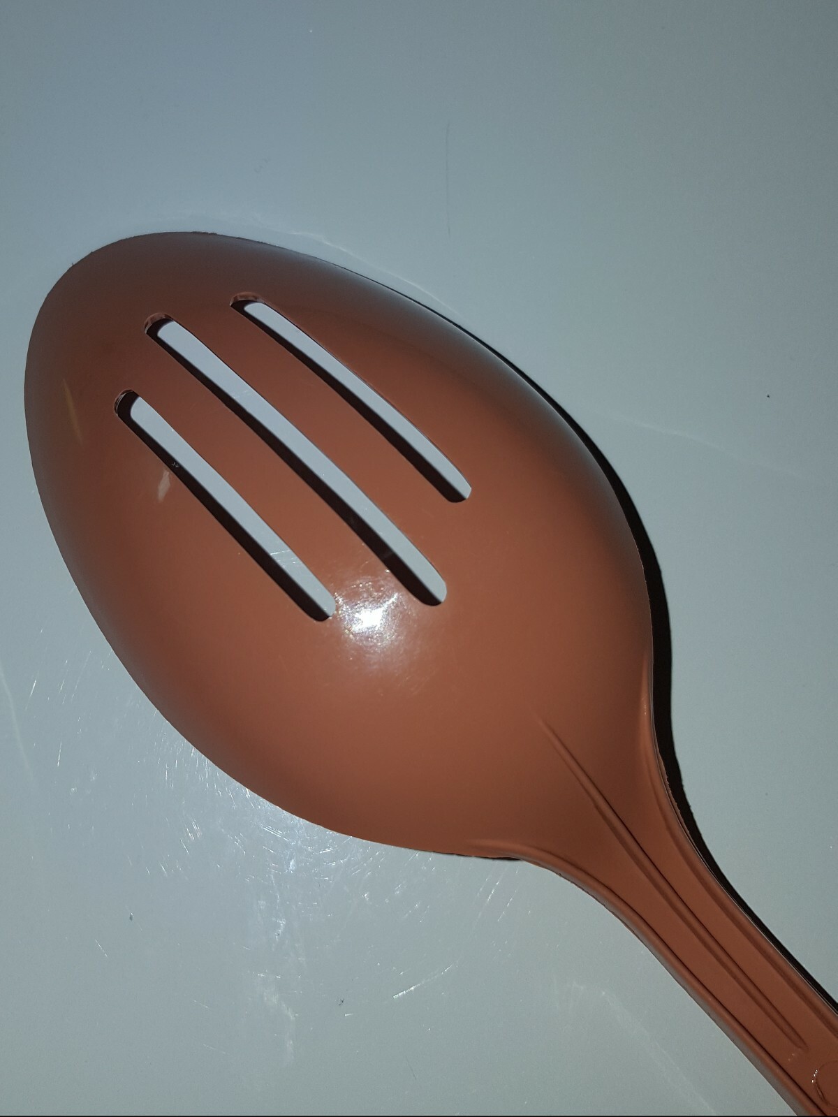 Vintage ECKO Slotted Plastic Nylon Serving Spoon Rose Gold USA Made ...