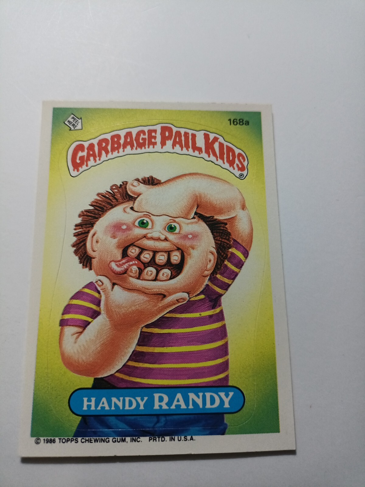 HANDY RANDY 1986 Topps Garbage Pail Kids Sticker #168A | eBay