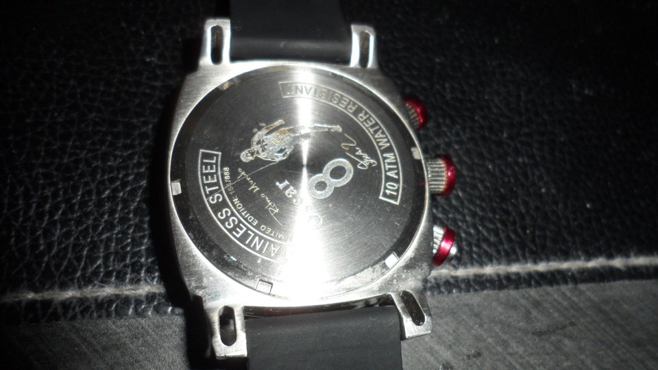 Ritmo Mundo Racer Oscar Chronograph Stainless Steel Red Dial Men's ...