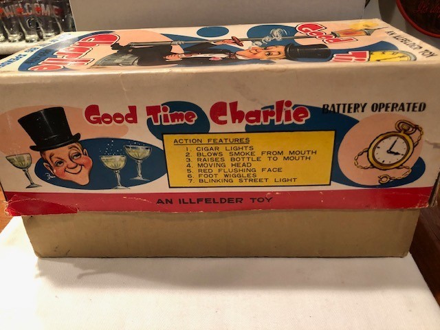 Vintage Battery Op. "Good Time Charlie" Toy w/Orig. Box(by Illfelder ...