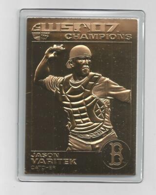 Jason Varitek 2007 Danbury Mint Sealed 22 Kt Gold Card Red Soxs World ...