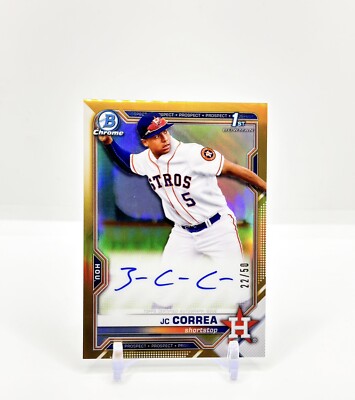 2021 Bowman Chrome JC Correa 1st Prospect Gold Refractor Auto #22/50 | eBay