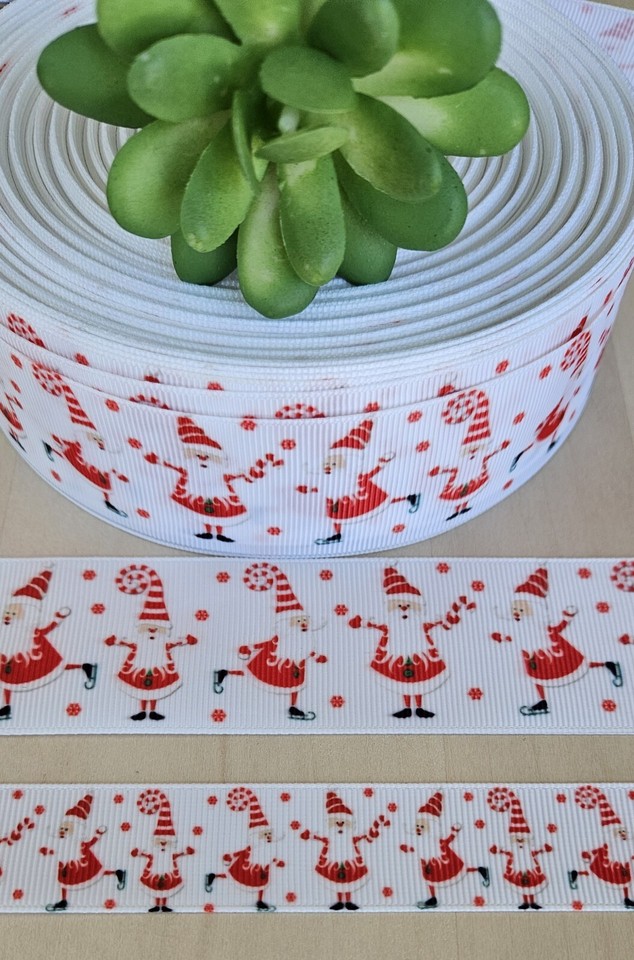 7/8 & 1.5" (1 YD) Santa Claus Grosgrain Ribbon St. Nicolas Christmas ...
