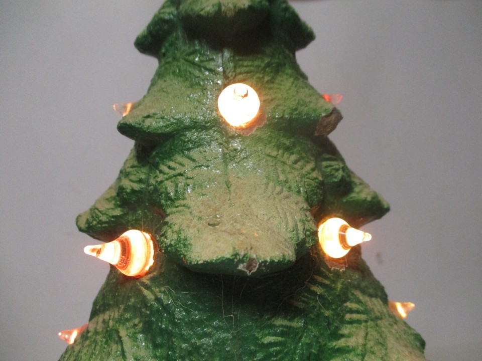Vintage 11" Tall GLOLITE Lighted Paper Mache Christmas Tree | eBay