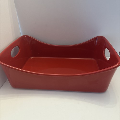 Rachael Ray Red Rectangle Stoneware Handled 9"x13" Casserole Dish G014 ...