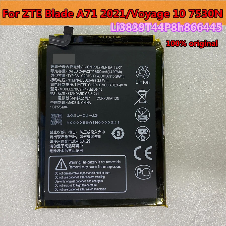 4000mAh Li3839T44P8h866445 battery for ZTE Blade A71 2021 / Voyage 10 ...
