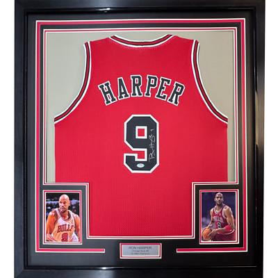 Framed Autographed/Signed Ron Harper 33x42 Chicago Red Jersey PSA/DNA ...