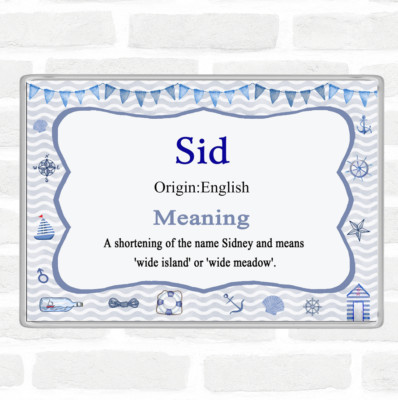 Sid Name Meaning Jumbo Fridge Magnet Nautical | eBay UK