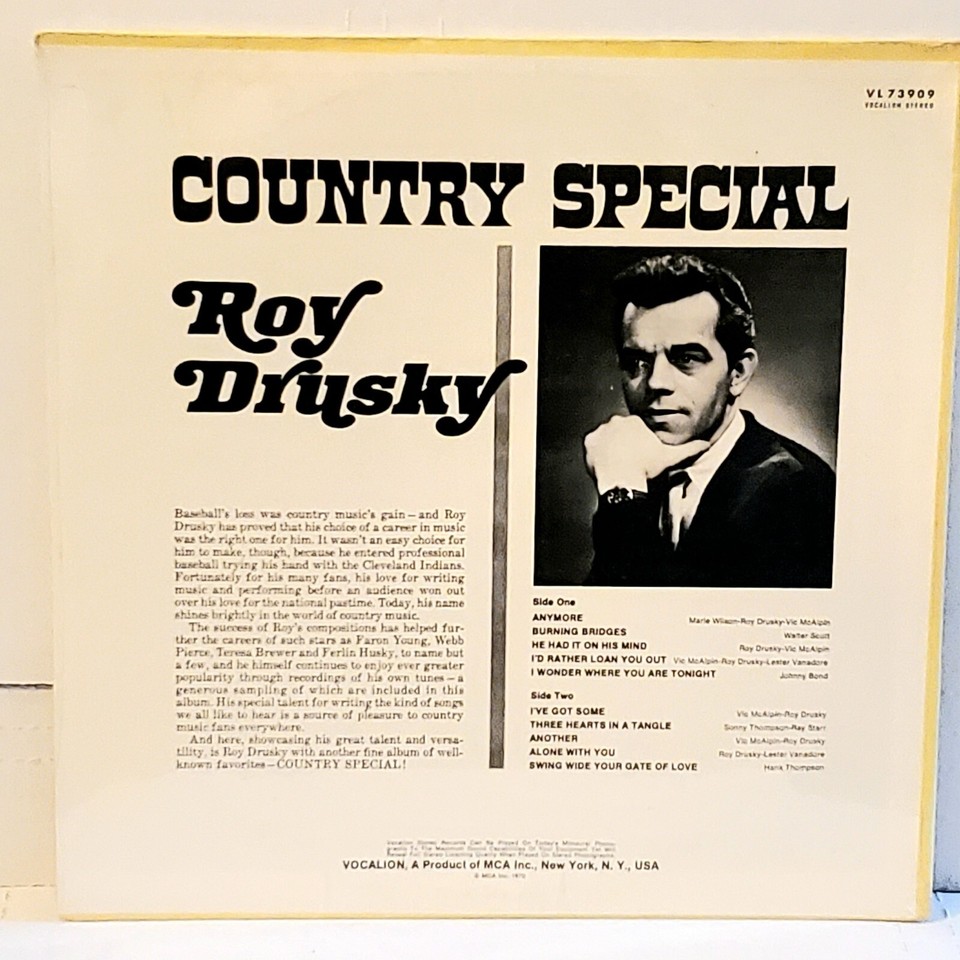 ROY DRUSKY Country Special LP 1970 Vocalion VL73909 Vinyl SEALED Stereo ...