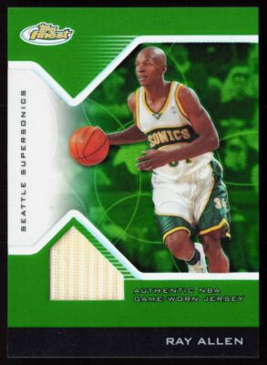 2004-05 Topps Finest Refractors Green Jersey Ray Allen /29 Seattle ...