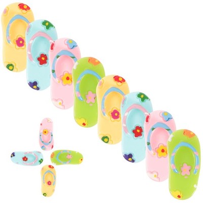 12Pcs Miniature Slipper Models Mini Cartoon Ornaments Hawaiian Sandals ...