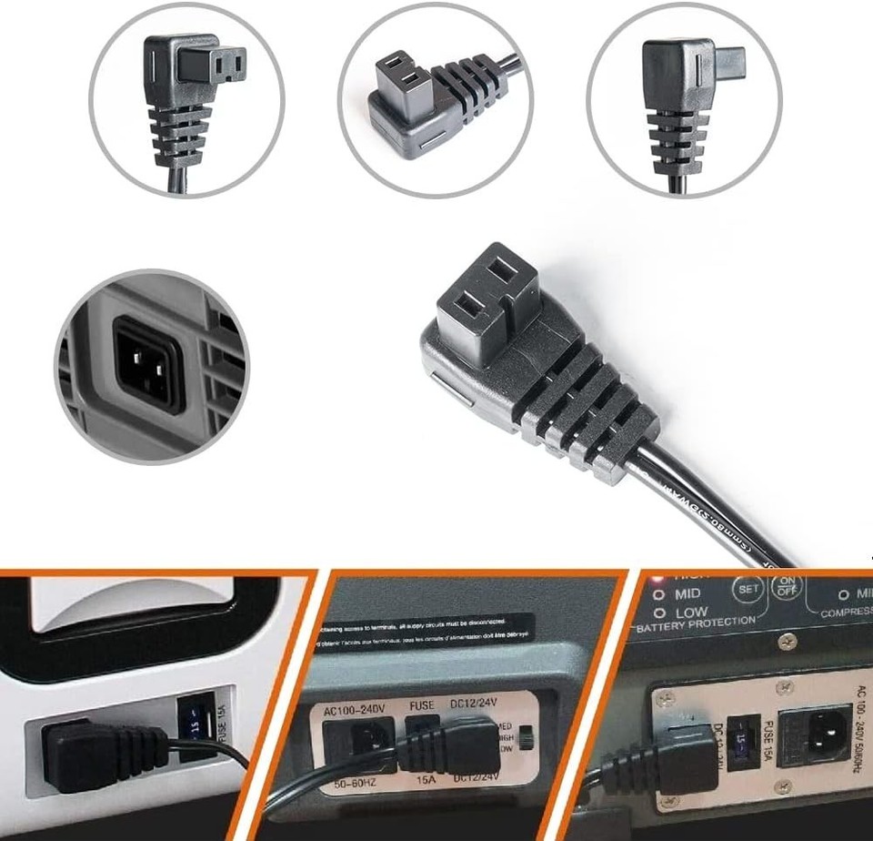 12V-24V Car Cool Box Cable Car Fridge Cable for Waeco CF-18 Alpicool ...