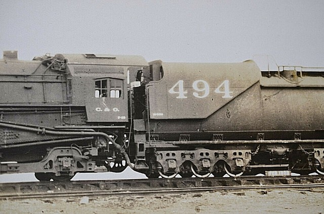 Train Chesapeake & Ohio C&O # 494 Steam Locomotive Builders Card Photo ...