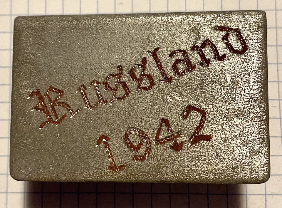 WW2 German Soldier’s “Russland 1942” Trench-Art Matchbox Cover • Hand ...