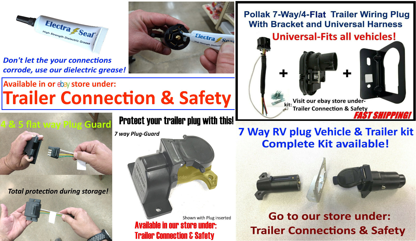 Pollak 7 way Trailer RV TWIST LOCK Vehicle Light Plug Socket OEM ...