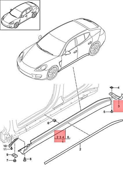 Porsche 970559602011E0 Genuine OEM End Cap for sale online | eBay