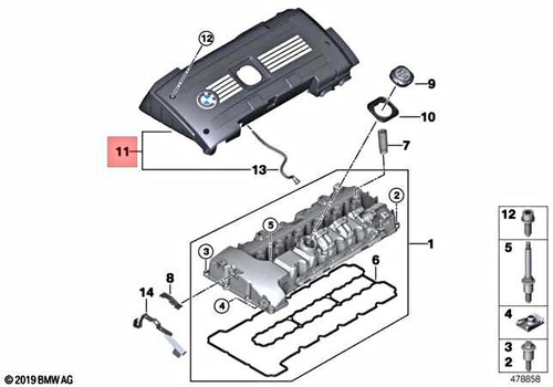 Genuine BMW E71 F01 F02 SAC Sedan Ignition Coil Covering OEM ...