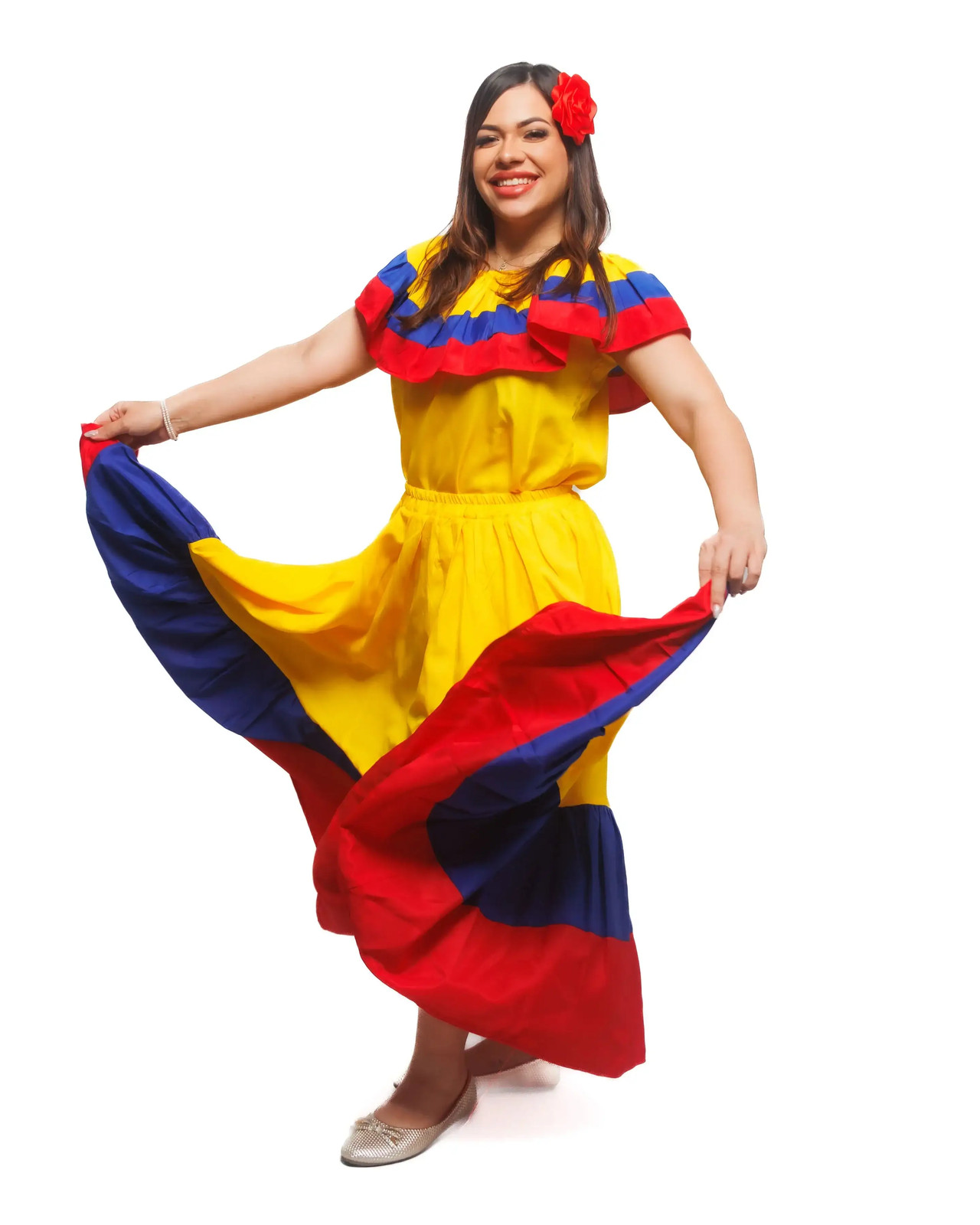 Colombian Traditional Tri-Color Dress for Women | eBay